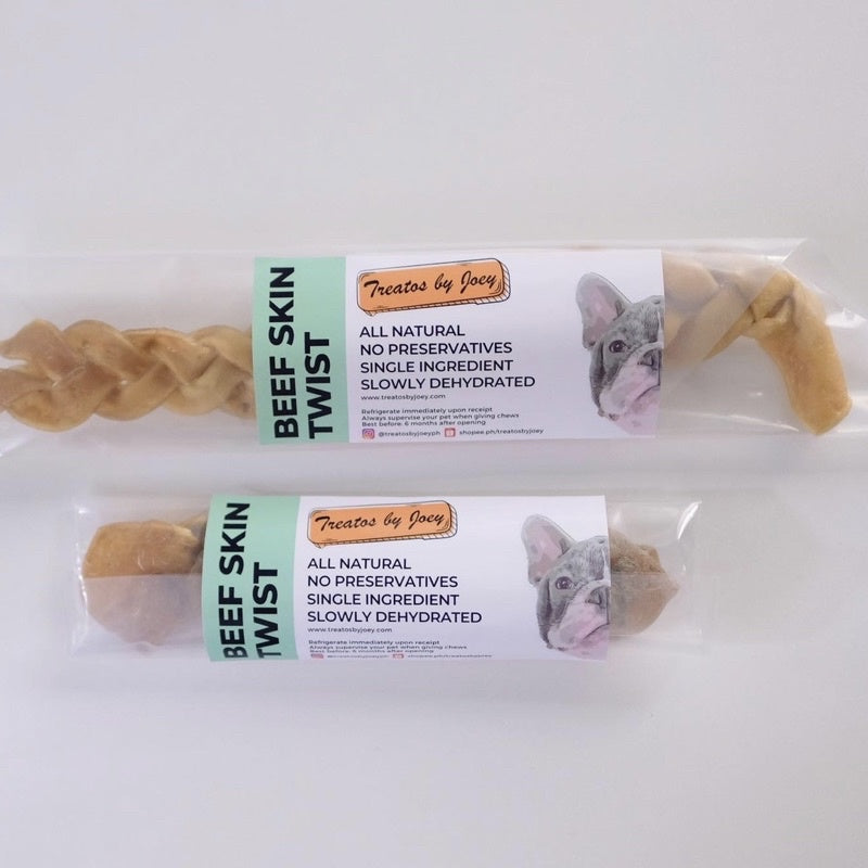 All Natural Dehydrated BEEF SKIN TWIST Healthy Pet Chews for Dogs or C ...